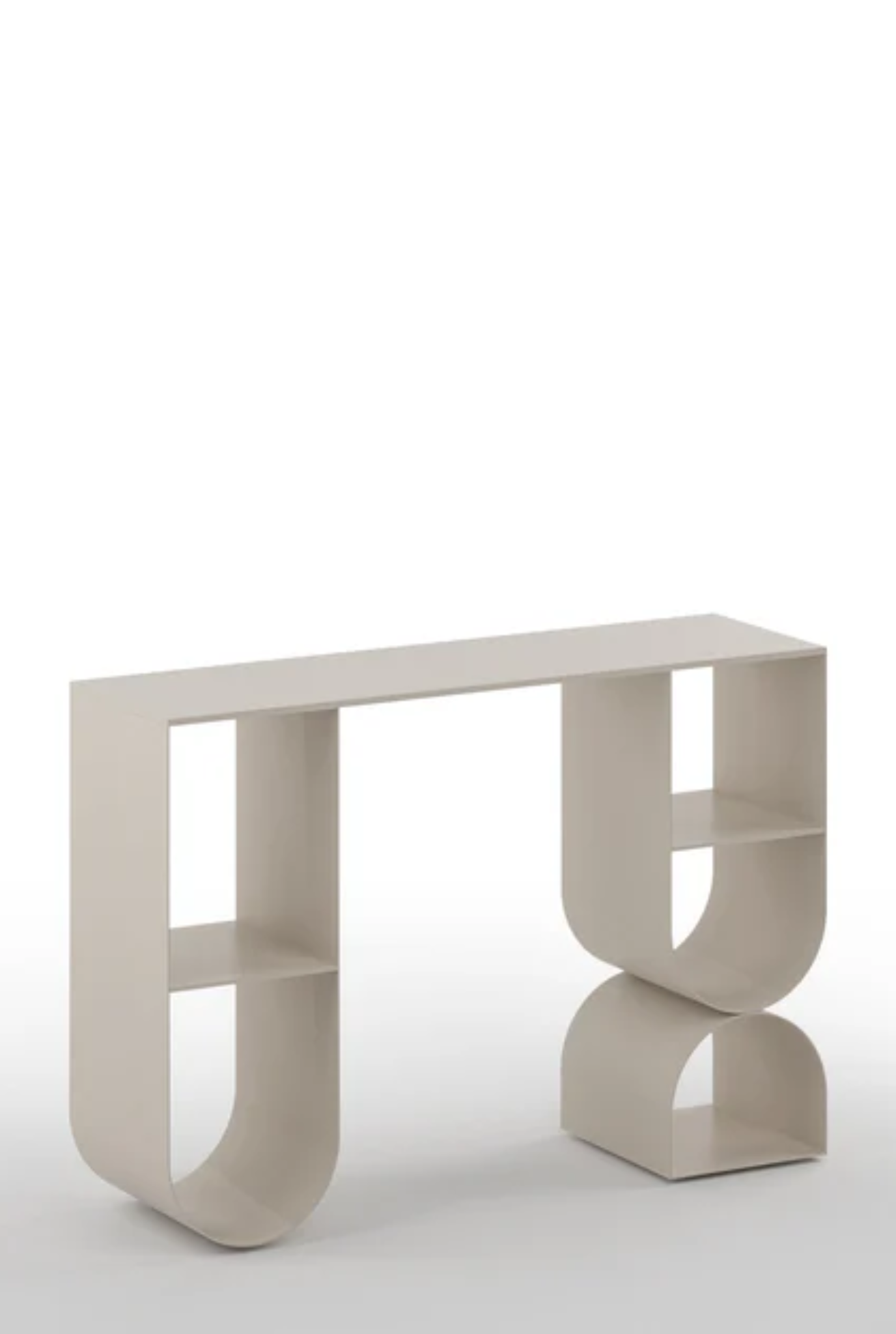 Japandi Entryway Accent Metal Console Table in Beige Colour – JODI