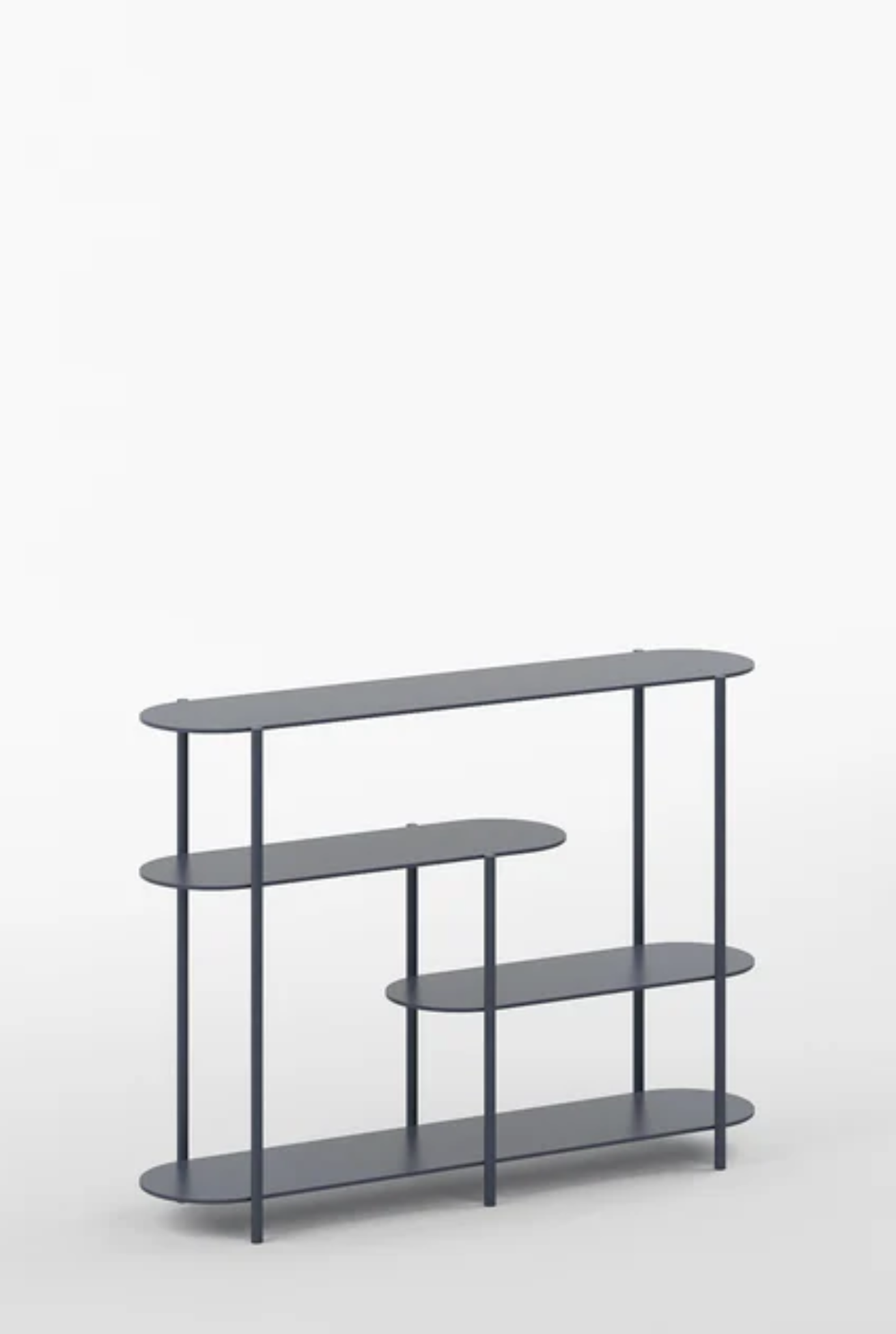 Oval Minimalist Modern Metal Console Entryway Table in Graphite Grey C ...