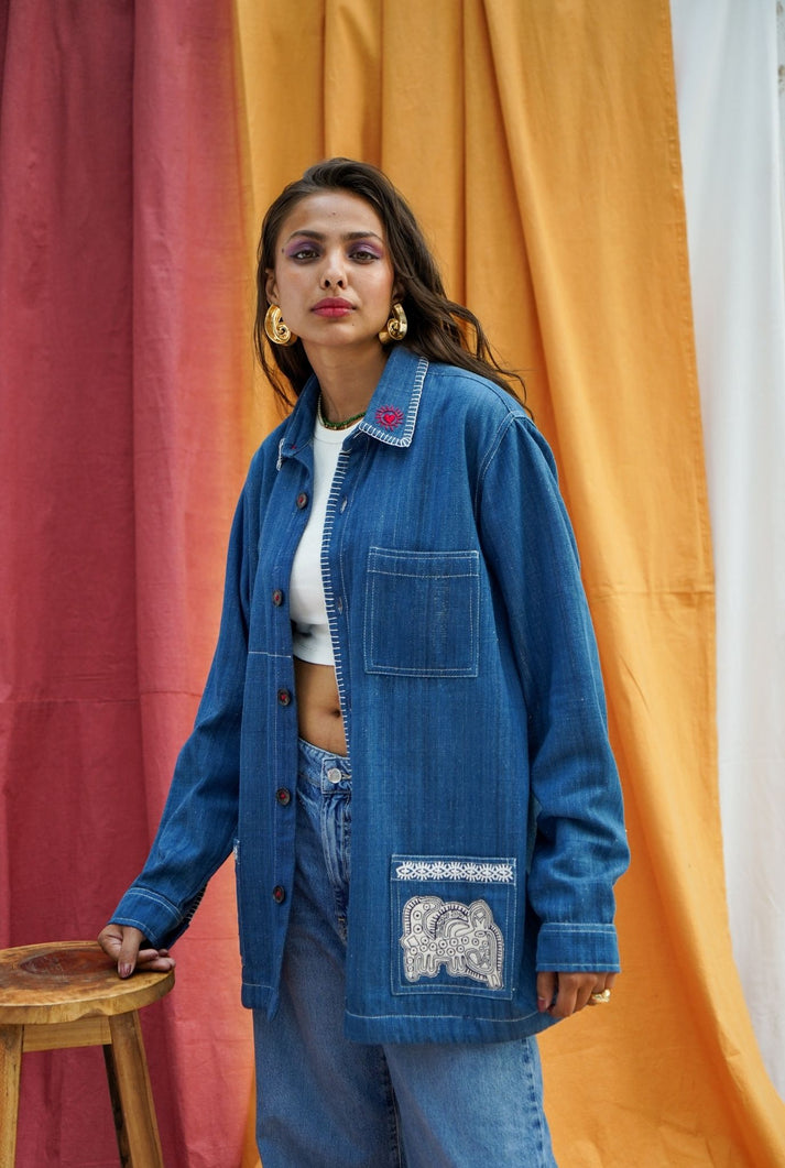 Neza Handloom Denim Unisex Shacket – JODI