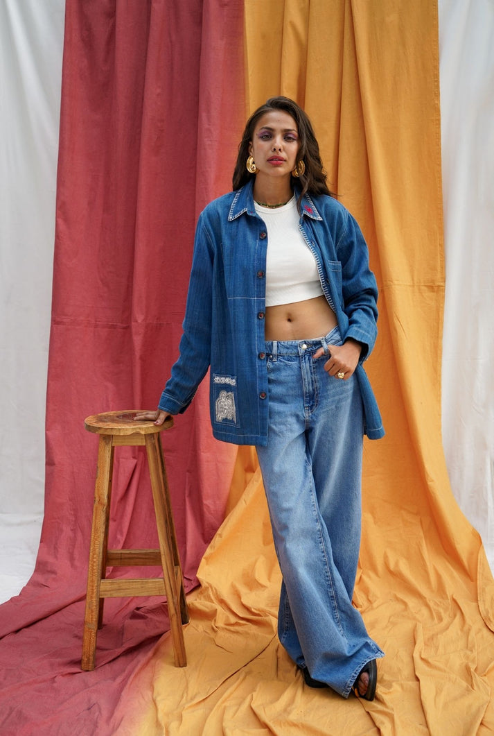 Neza Handloom Denim Unisex Shacket – JODI